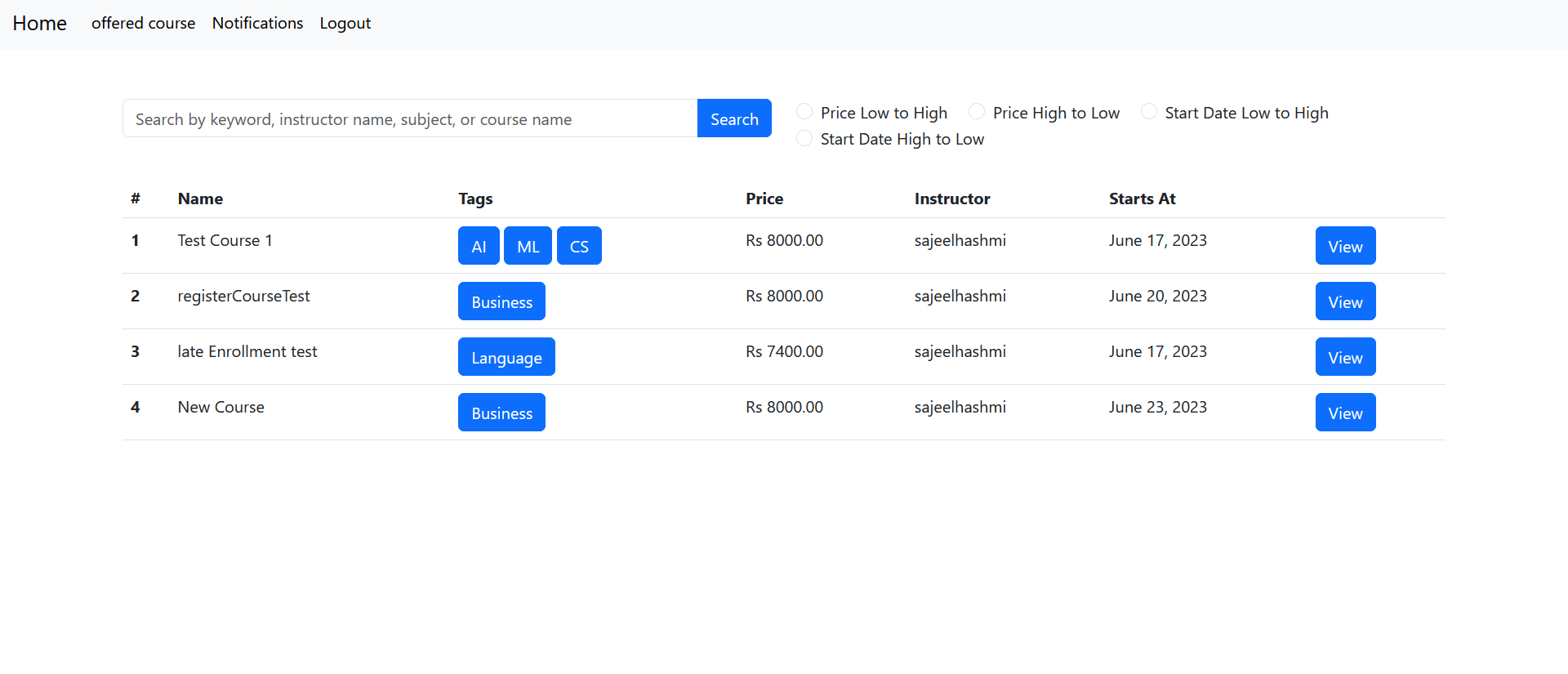 Online learning platform | Online-Learning-Platform-Django